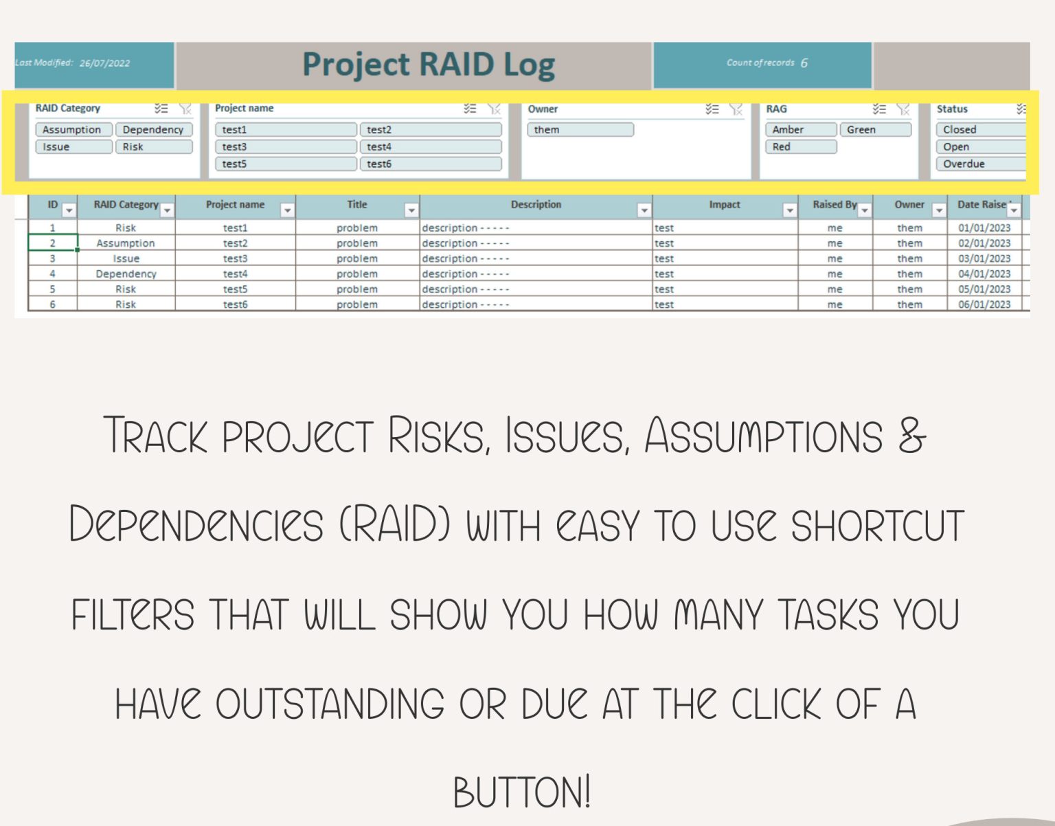 Raid Log for Google Sheets – Briscoe Consultants Limited